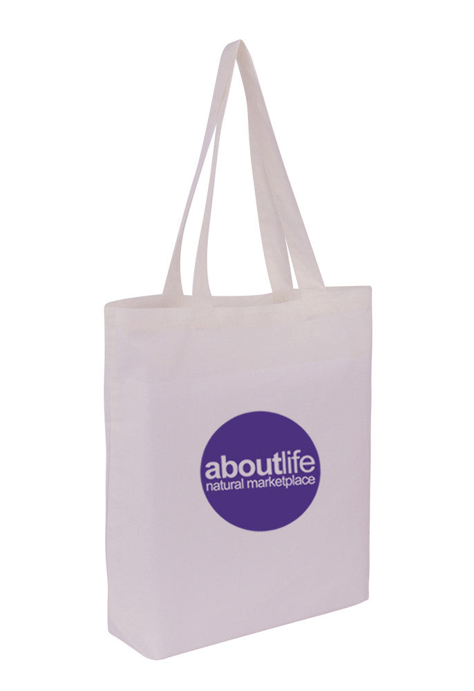 Cotton Tote With Base Gusset Only - White - CTN-TT-WH-BTM